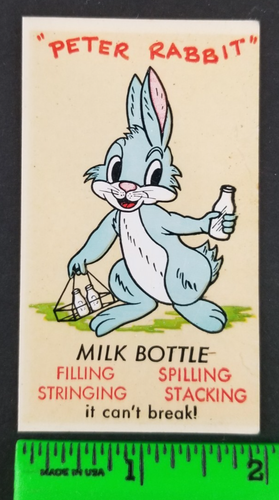 Vintage Peter Rabbit Cartoon Milk Decal Card | eBay