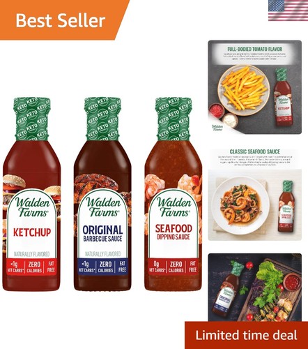 Zero Carb 3-Pack Condiment Set: Ketchup, BBQ & Seafood – Ideal for Keto ...
