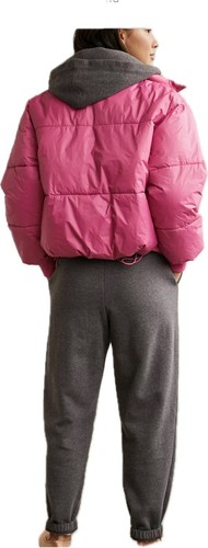 American Eagle Chill Full Zip/Snap Puffer Jacket Pink Women’s Size XL NWT | eBay