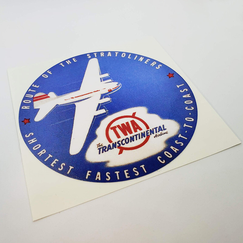 TWA DECAL - Route of the Stratoliners Vintage Style Vinyl Sticker ...