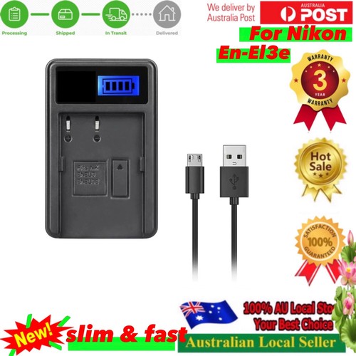 EN-EL3e EN EL3e USB LCD Battery Charger for Nikon D70 D90 D80 D100 D200 ...