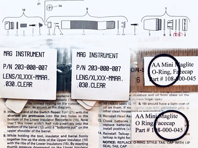 2 Pack OEM "AA" Mini Maglite Replacement Lens #108-000-046 | eBay