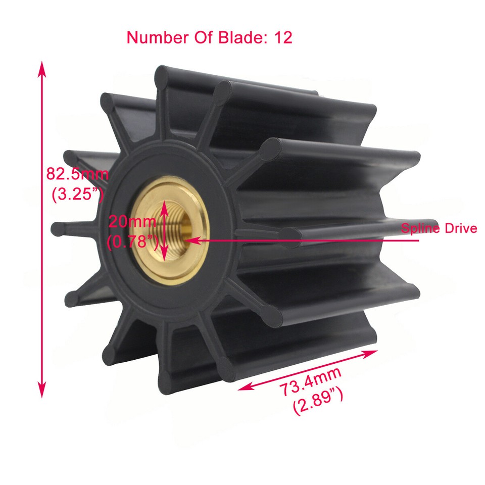 Water Pump Impeller for Cummins 3974456 Sherwood 27000K Marine Diesel ...