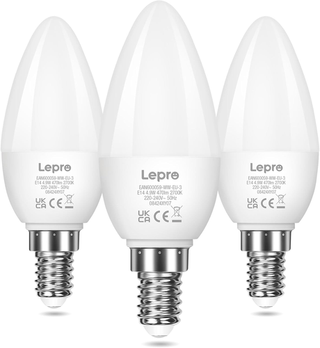 E14 LED Light Bulb, Small Edison Screw SES Candle Bulbs, 4.9W 470Lm ...