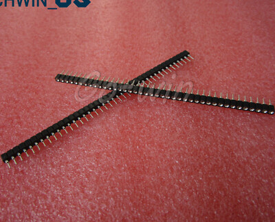 50Pcs 40Pin 2.54mm Single Row Round Female Pin Header Socket gold ...