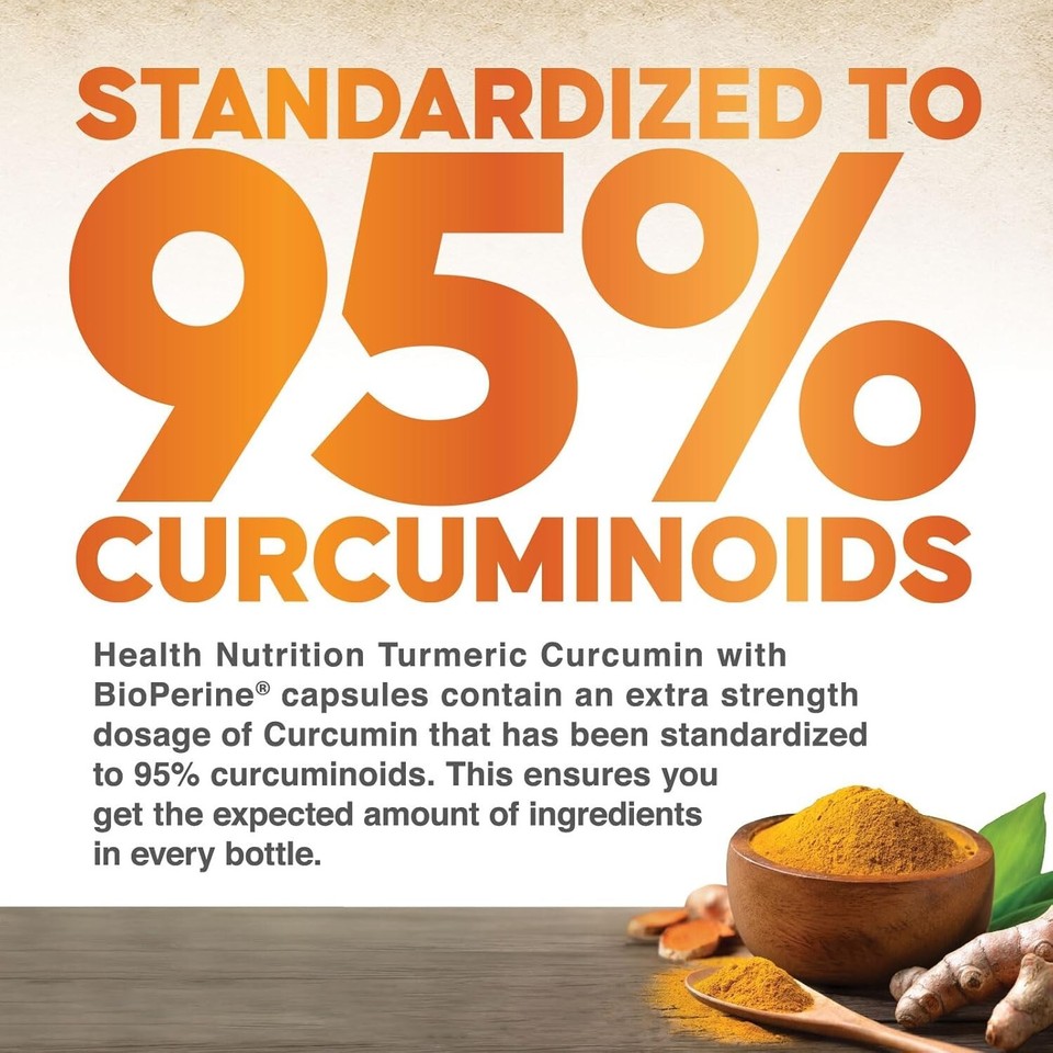 Turmeric Curcumin Extra Strength 2600mg with BioPerine Black Pepper ...
