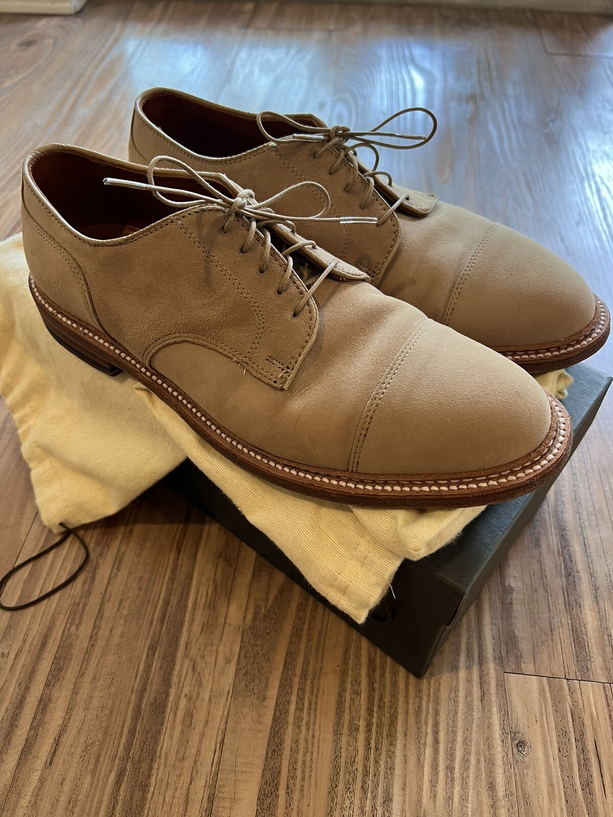 Alden x Frans Boone Tan Suede Cap Toe Blucher, 9.5D | eBay