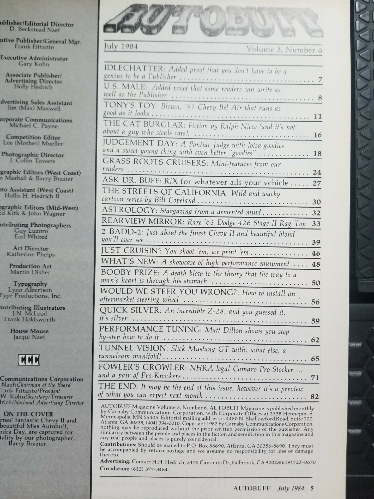 November 1984 Autobuff Car & Girl Magazine 1968 Pontiac Tempest 69 AMX ...