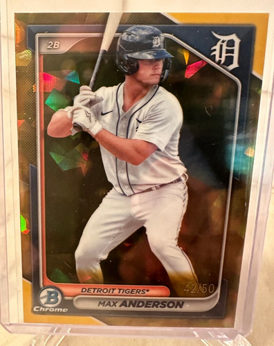 2024 Bowman Chrome Sapphire #BCP-128 Max Anderson Gold /50 Detroit ...