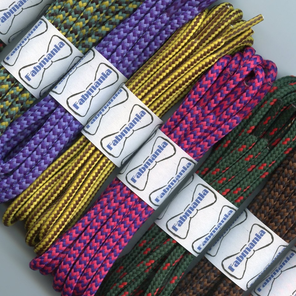 4mm Strong Boot Laces Light and Dark Grey Stripes for work, walking or ...