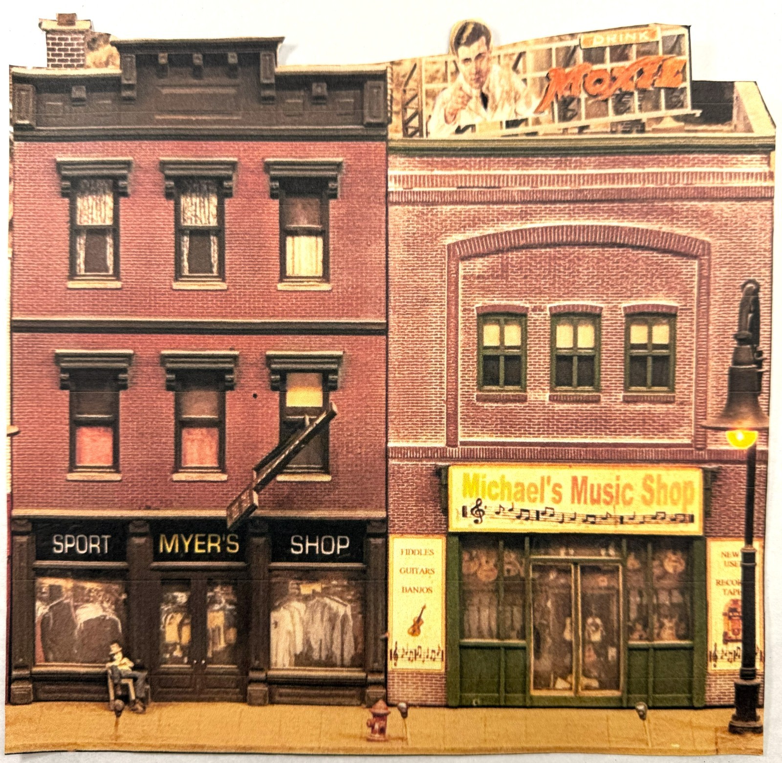 HO Scale Building Background Flat / 2D "Street Scene 02-33" Backdrop ...