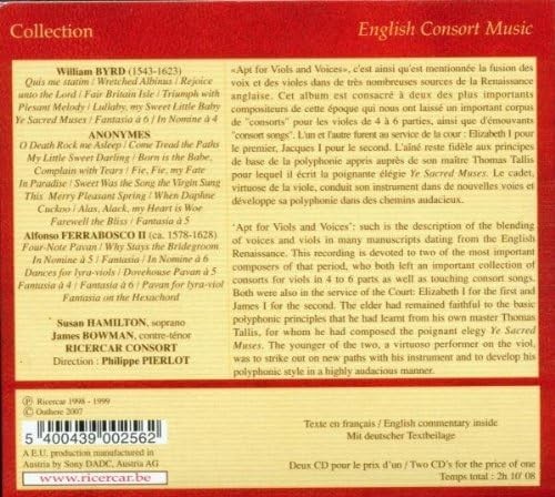 Ricercar Consort James Bowm Consort Music (Pierlot, Ricercar Consort ...