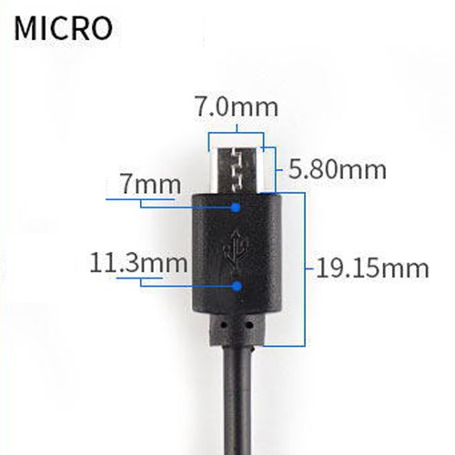 10pcs 30cm Micro USB Male Plug Cable 2 wires Power Pigtail Cable Cord ...