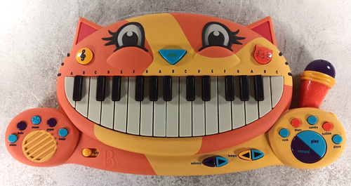 My B.Toys Meowsic Singing Orange Cat Piano Keyboard Microphone Music ...