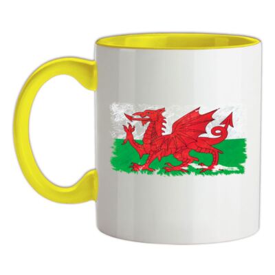 Wales Grunge Style Flag - Ceramic Mug - Welsh Cymru Country Rugby 6 ...