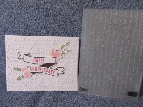 stampin up PRETTY PRINT embossing folder script + card | eBay