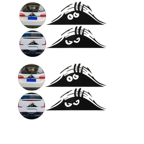 4pcs 19*7CM Black Peeking Elf Car Decal for Car Window Bumper Laptop ...