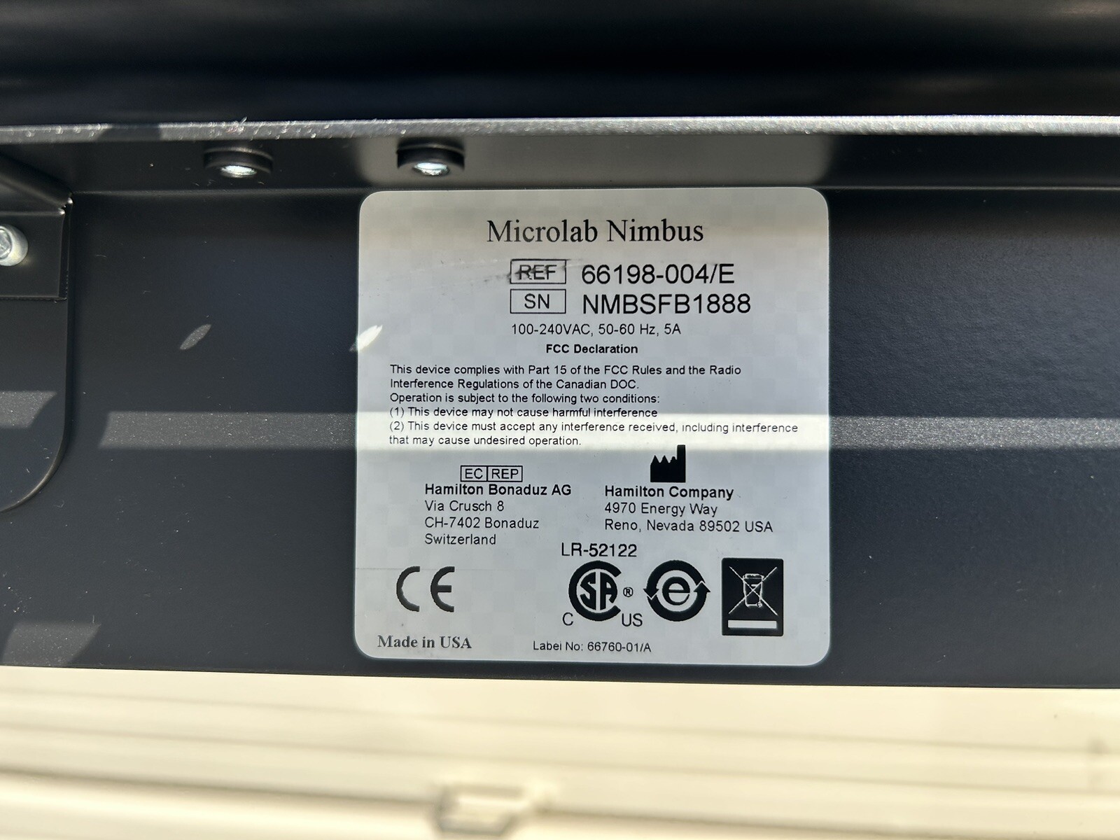 Hamilton Microlab Nimbus Automated Liquid Handler - parts only | eBay