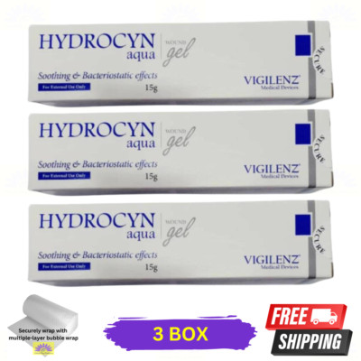 3 X Hydrocyn Aqua Wound Gel For Burns, Ulcers, Sores replace Solcoseryl ...