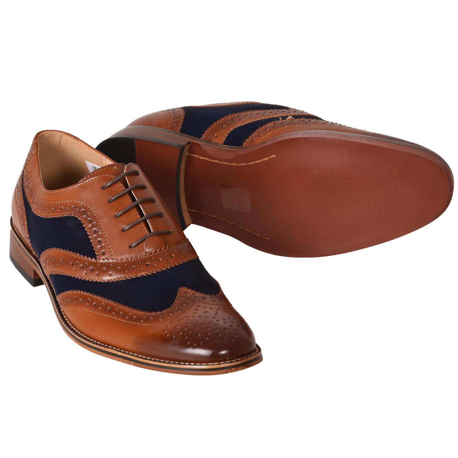 Mens Brogues Formal Goor Shoes Lace up Leather Oxford Office Dress ...