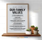Personalized Family Values Sign Custom Our Family Values Print Room ...