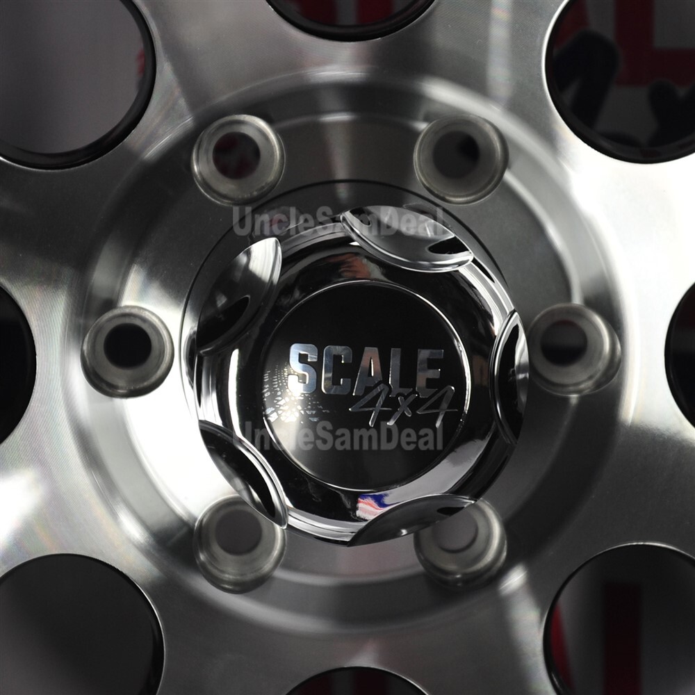 15x10 6x139.7 6x5.5 -46 OFFSET SCALE 4x4 S52 MACHINE BLACK 8 HOLE TRUCK ...