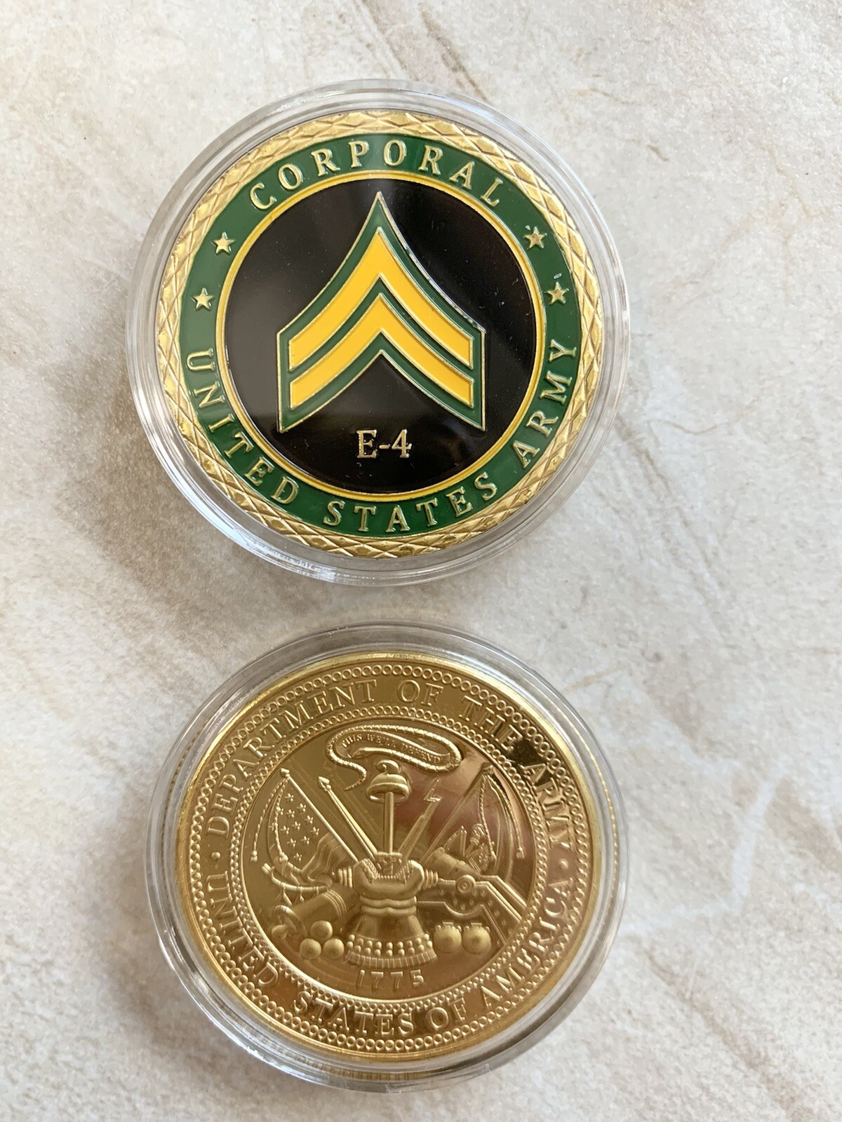 UNITED STATES ARMY - Rank CORPORAL E-4 Challenge Coin With Special Army ...