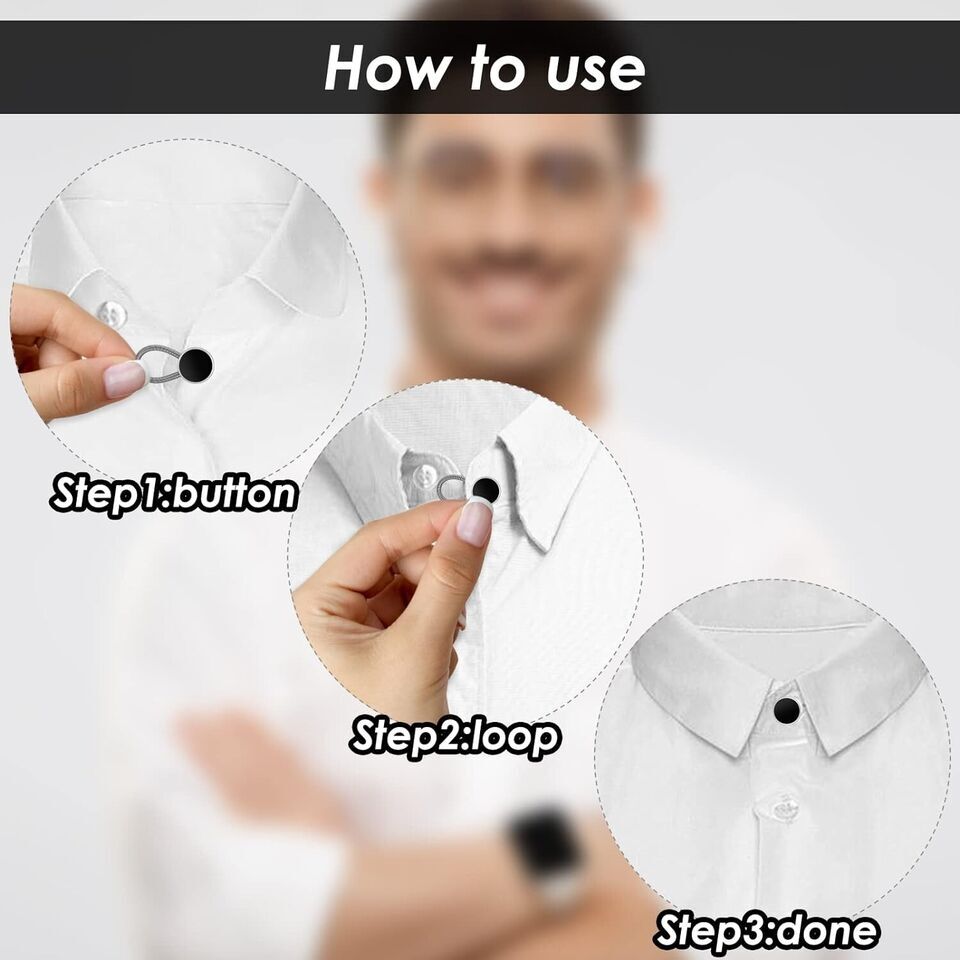 10Pcs Collar Extenders Elastic Button Extender Neck Extenders for Shirt ...