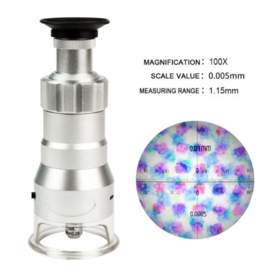 20X-100X 4LED Rechargeable Pocket Microscope Magnifier Jewelry Loupe w ...