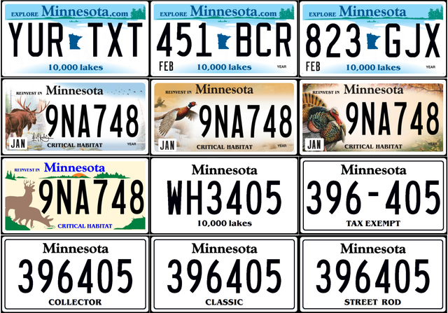 Custom Minnesota REFLECTIVE License Plate Tag Reproduction, Many Types ...