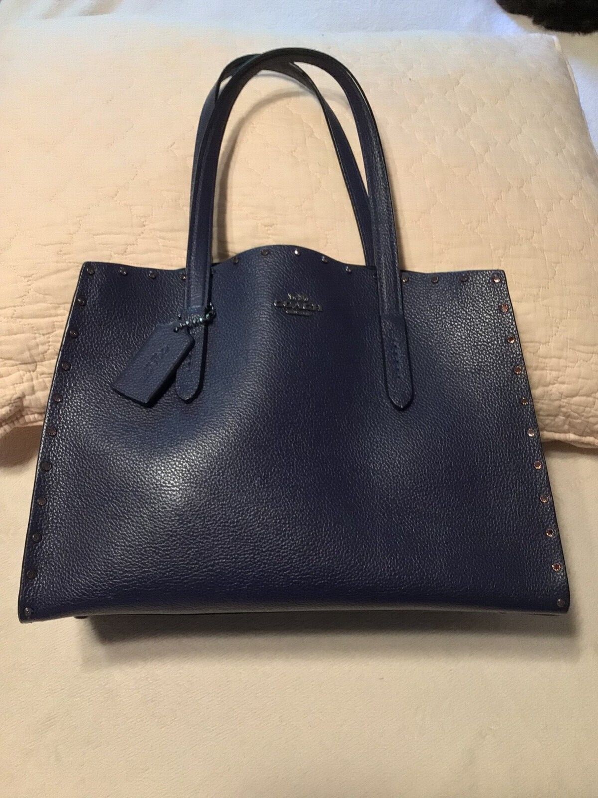 Coach Charlie Crystal Rivet Blue Purse - Gem