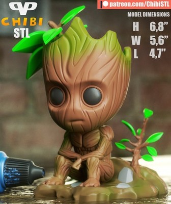 Chibi Baby Groot | Resin Model Kit | Marvel Sapling Guardian | eBay