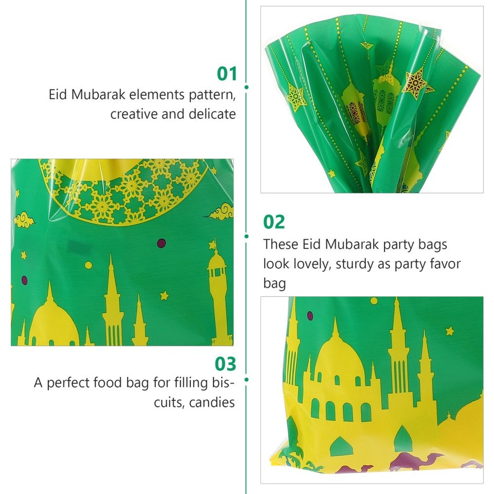 100Pcs Ramadan Mubarak Gift Bags Eid Mubarak Party Treat Bag Eid Sweet ...