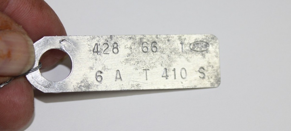 ORIGINAL 1966 FORD GALAXIE 428 ENGINE ID TAG 410S CODE | eBay