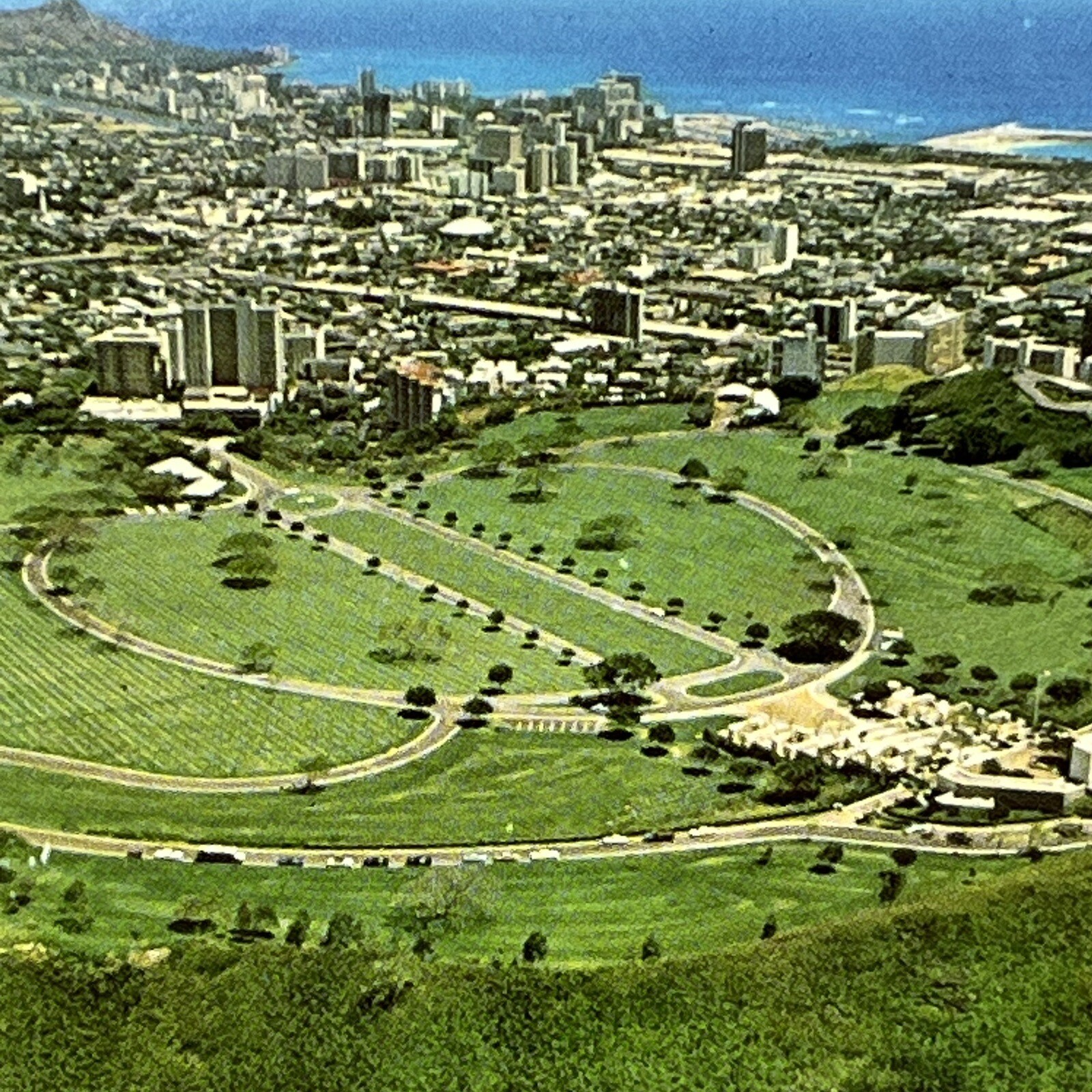 Honolulu, HI Hawaii Memorial Cemetery of the Pacific Puowaina Vintage ...