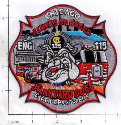 Illinois - Chicago Engine 115 IL Fire Dept Patch v2 - Bulldog | eBay
