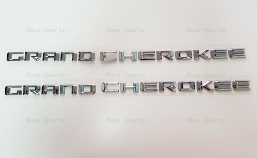 NEW 2PCS Kits Chrome GRAND CHEROKEE 3D Letters Emblems Nameplate Jeep ...