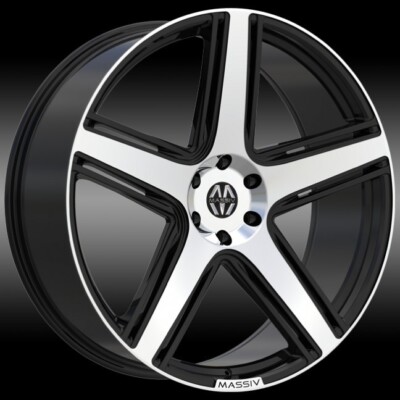 26" Inch BLACK & Machine Face Massiv 926 Classico 6x139.7 Rims Wheels ...
