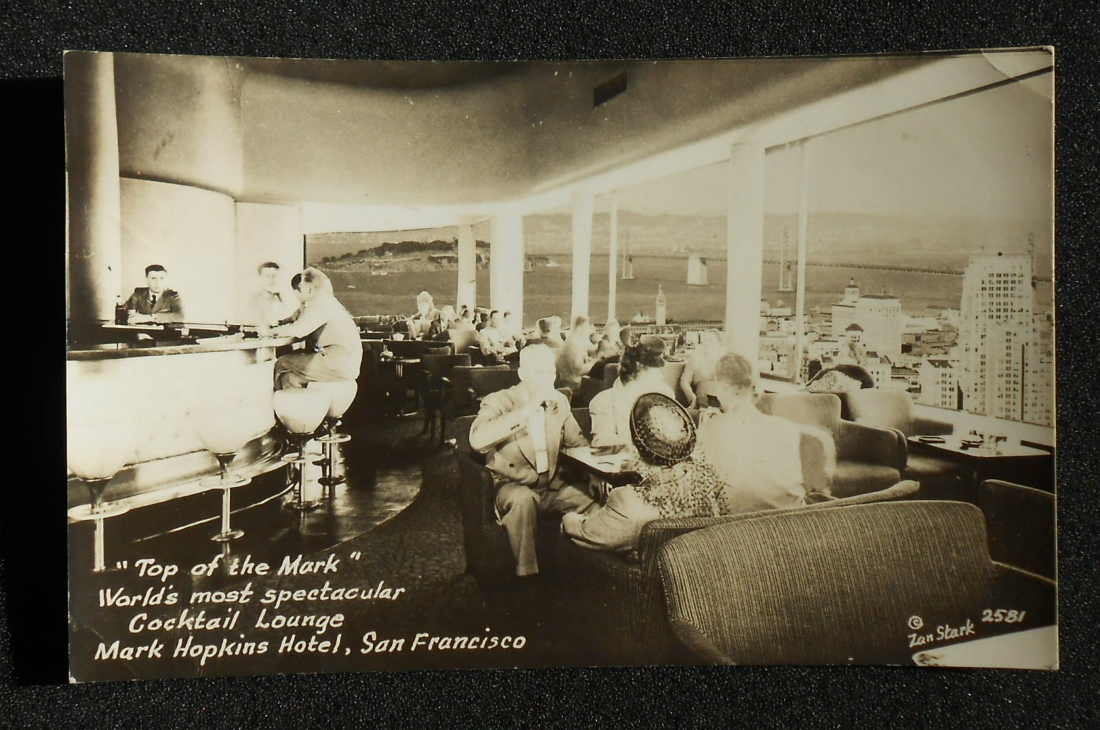 RPPC 1948 Top of the Mark Cocktail Lounge Mark Hopkins Hotel San ...