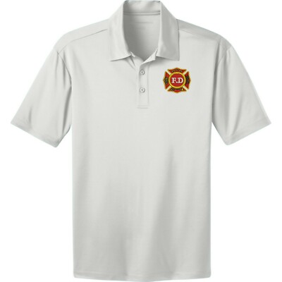 White Dri FIT Polo shirt FD FIREFIGHTER LOGO Embroidered / Add name ...