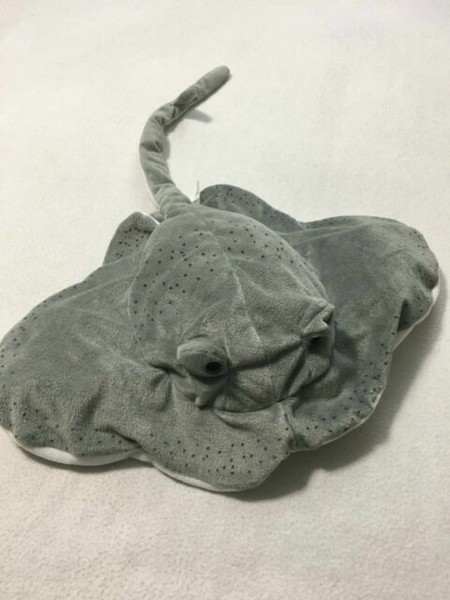 Grey Stingray Plush Puppet Stuffed Animal Fish Toy Gray Sting Ray 30 ...
