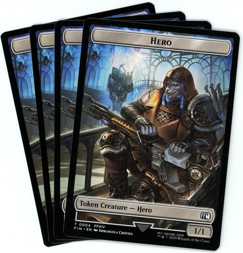 x4 Hero (0004) / Moogle (0011) Double-Sided Token - Final Fantasy - MTG ...