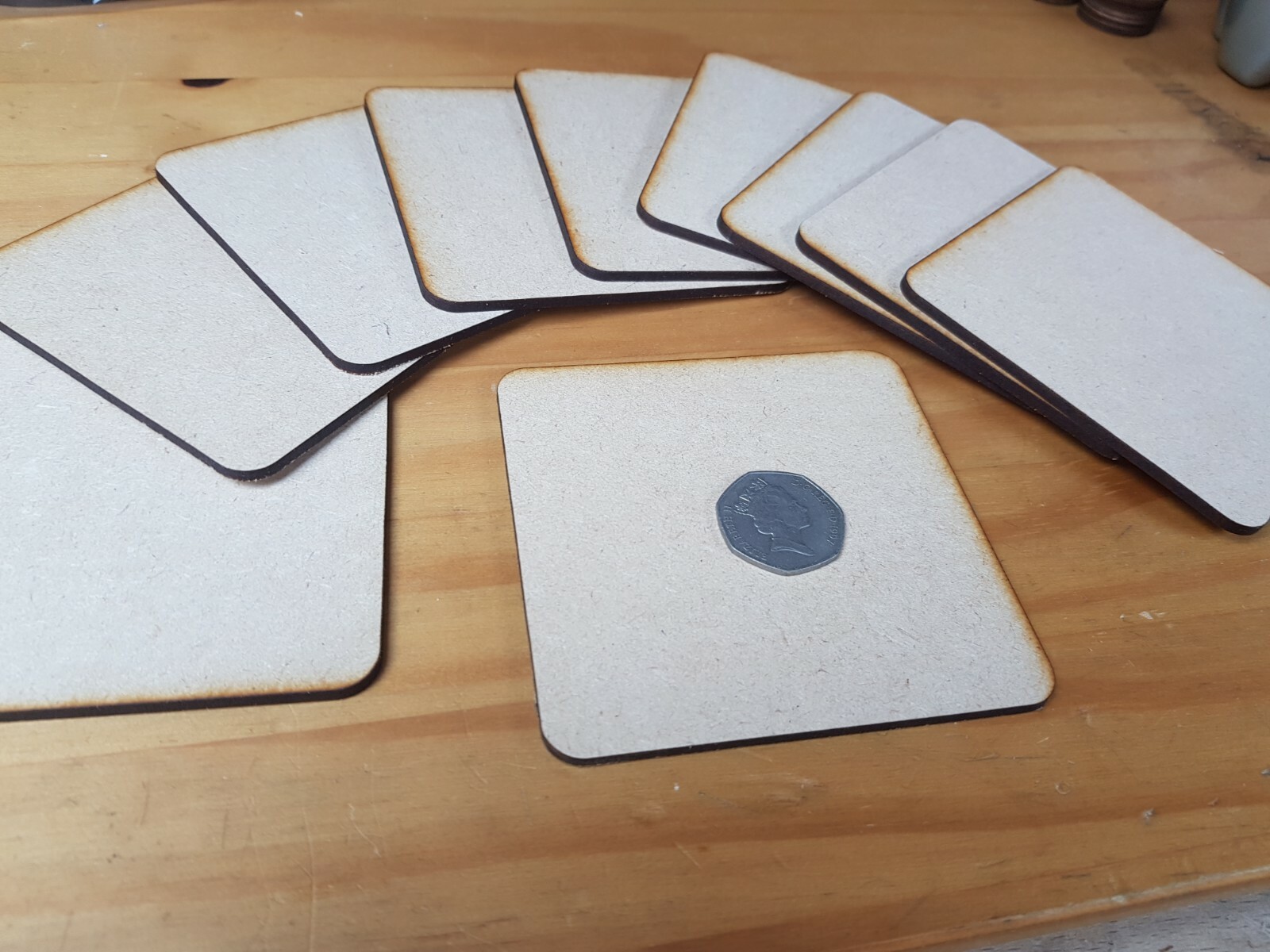 10x Wooden MDF Plain Coasters 10cm 100mm Craft Blanks SQUARE Shape DIY ...