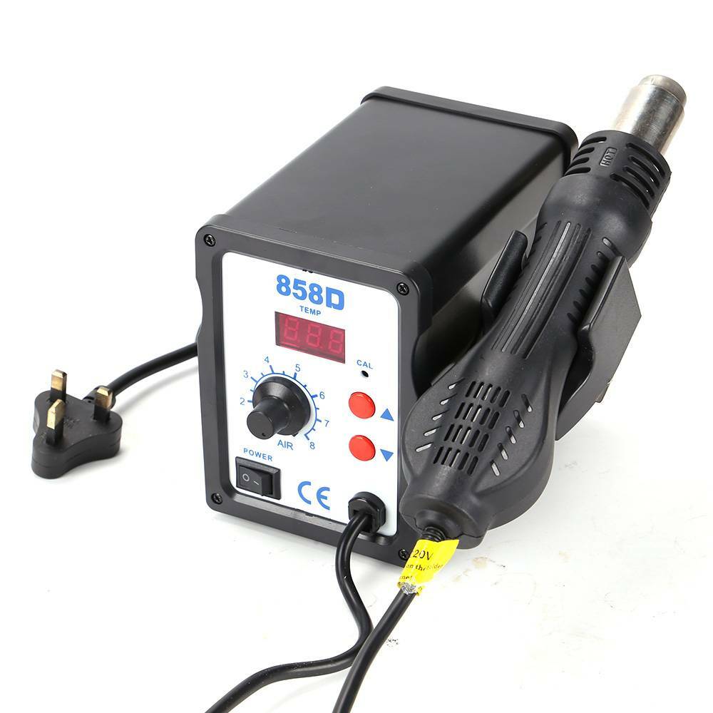 858D 220V SMD Soldering Desoldering Iron Station Hot Air Rework Gun ...