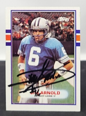 JIM ARNOLD Signed Autograph 1989 Topps Football Card #362 Detroit Lions ...