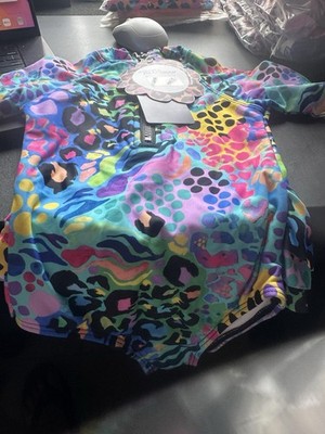 INFAMOUS SWIMWEAR MINI BLAKE SURFSUIT SIZE 2 COLOUR ELECT LEOPARD ...