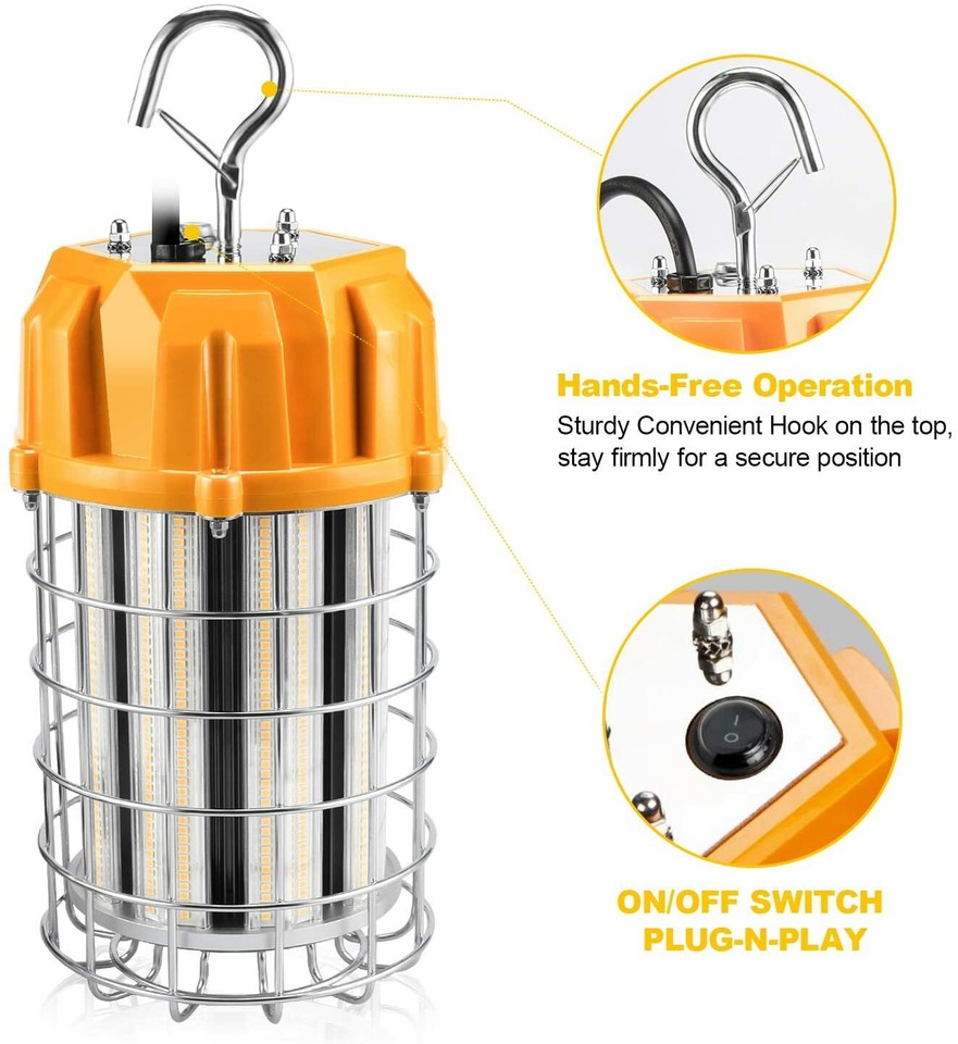 150W LED Temporary Hanging Portable Work Light with 10ft Cord US Plug ...