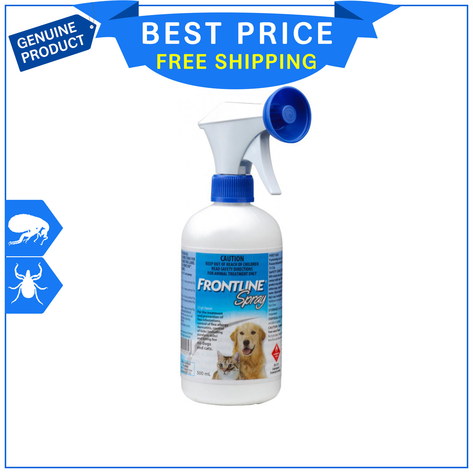 FRONTLINE SPRAY for Cats and Dogs Easy Flea and Tick treatment for Cats ...