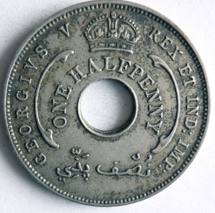 1936 BRITISH WEST AFRICA 1/2 PENNY - Exotic Coin - Big Value - lot G23 ...