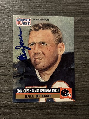 1991 Pro Set NFL #29 Stan Jones AUTO Chicago Bears AUTOGRAPH Signed HOF ...